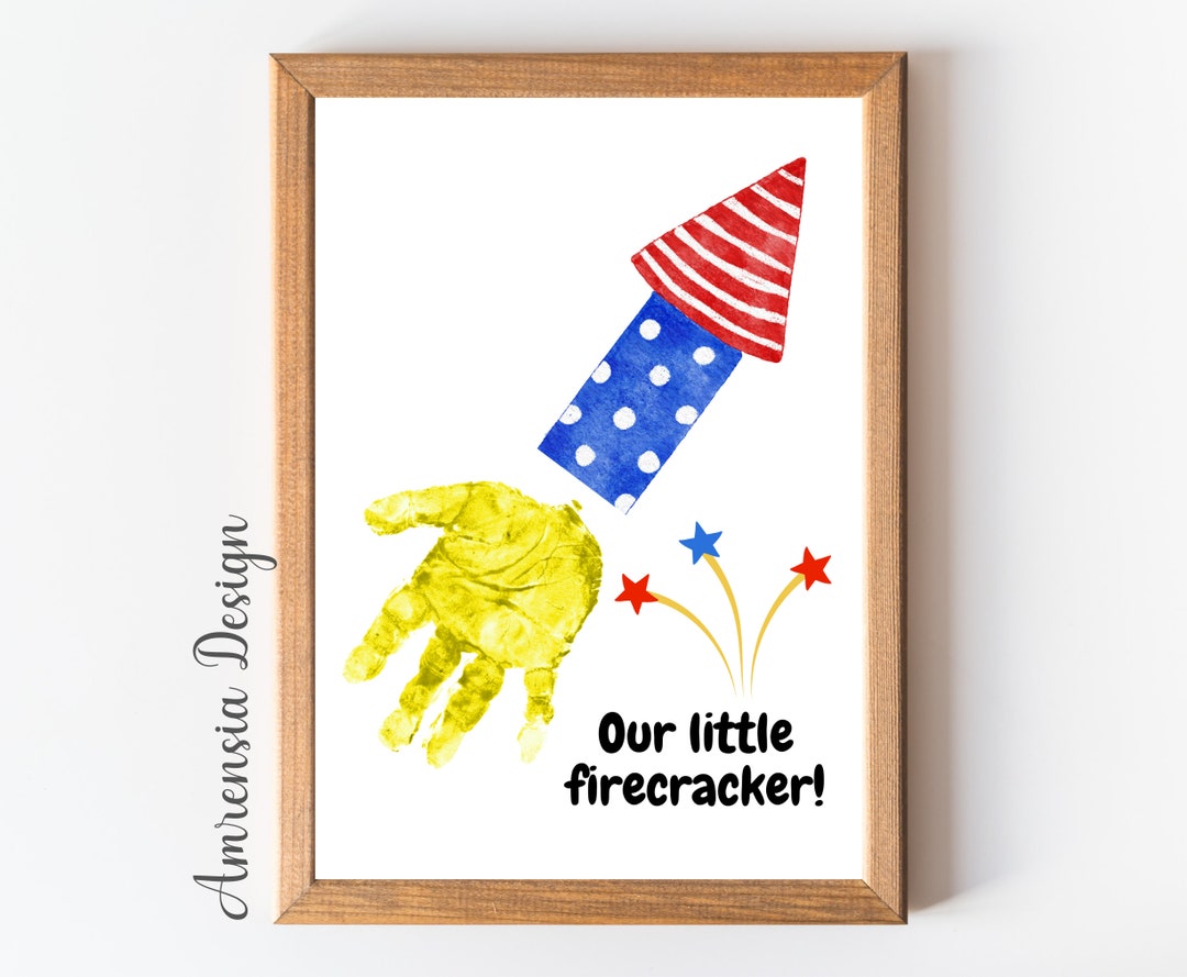 Our Little Firecracker, Easy Footprint Craft for Happy 4th of July, USA ...