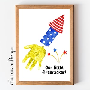 Our Little Firecracker, Easy Footprint Craft for Happy 4th of July, USA ...