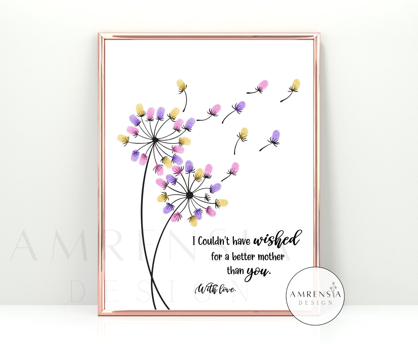 Dandelion Fingerprint Art Happy First Mother's Day I Couldn't Have ...