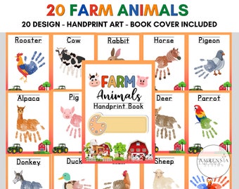 Printable Farm Animals Handprint Art Bundle, Daycare Keepsake ...