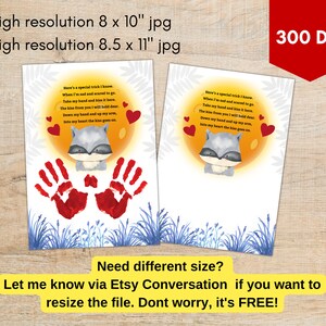 Handprint Craft the Kissing Hand Book Raccoon, My First Day of School ...