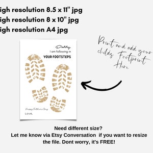 Daddy I'm Following in Your Footsteps Fathers Day Footprint Keepsake ...