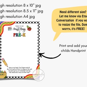 First Day of Pre-k Handprint Art, First Day of School, Handprint Pre-k ...