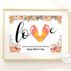 Grandma Gift, Mother's Day Craft, Mother's Day Handprint Footprint ...