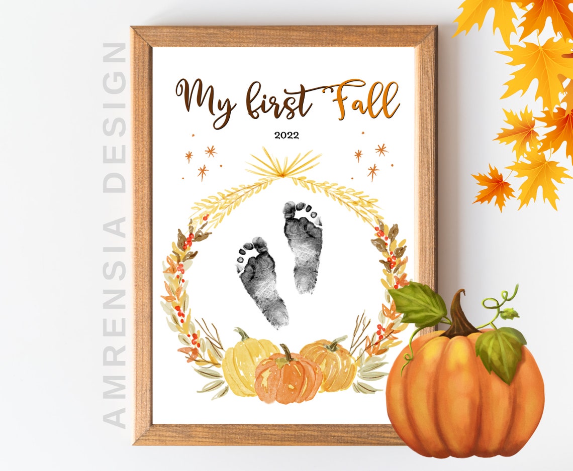 FALL Craft Printable Footprint Art My First Fall Easy Craft - Etsy