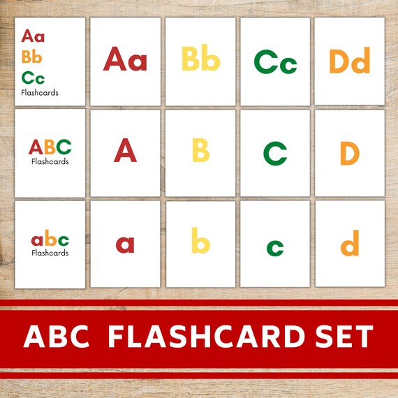 ABC Flashcards Set Printables Preschool EYFS Learning STEM | Etsy