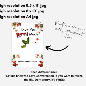 I Love You Berry Much Handprint Art Valentine Gift, Printable Template ...