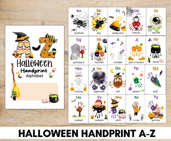 A to Z Halloween Handprint Alphabet Learning Alphabet - Etsy