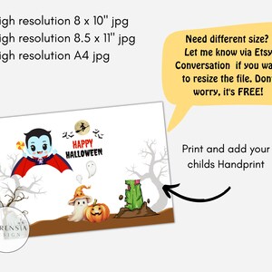 Dracula Frankenstein Halloween Handprint Art, Scary Spooky Happy ...