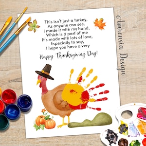 Turkey Handprint Craft, Autumn Fall Activity, Thanksgiving Printable ...