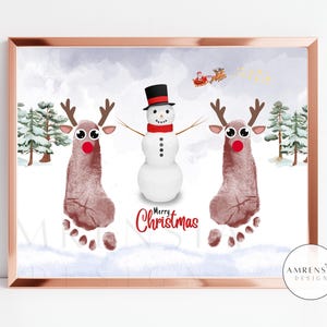 Christmas Handprint Footprint Art, Reindeers Winter Craft, Home ...