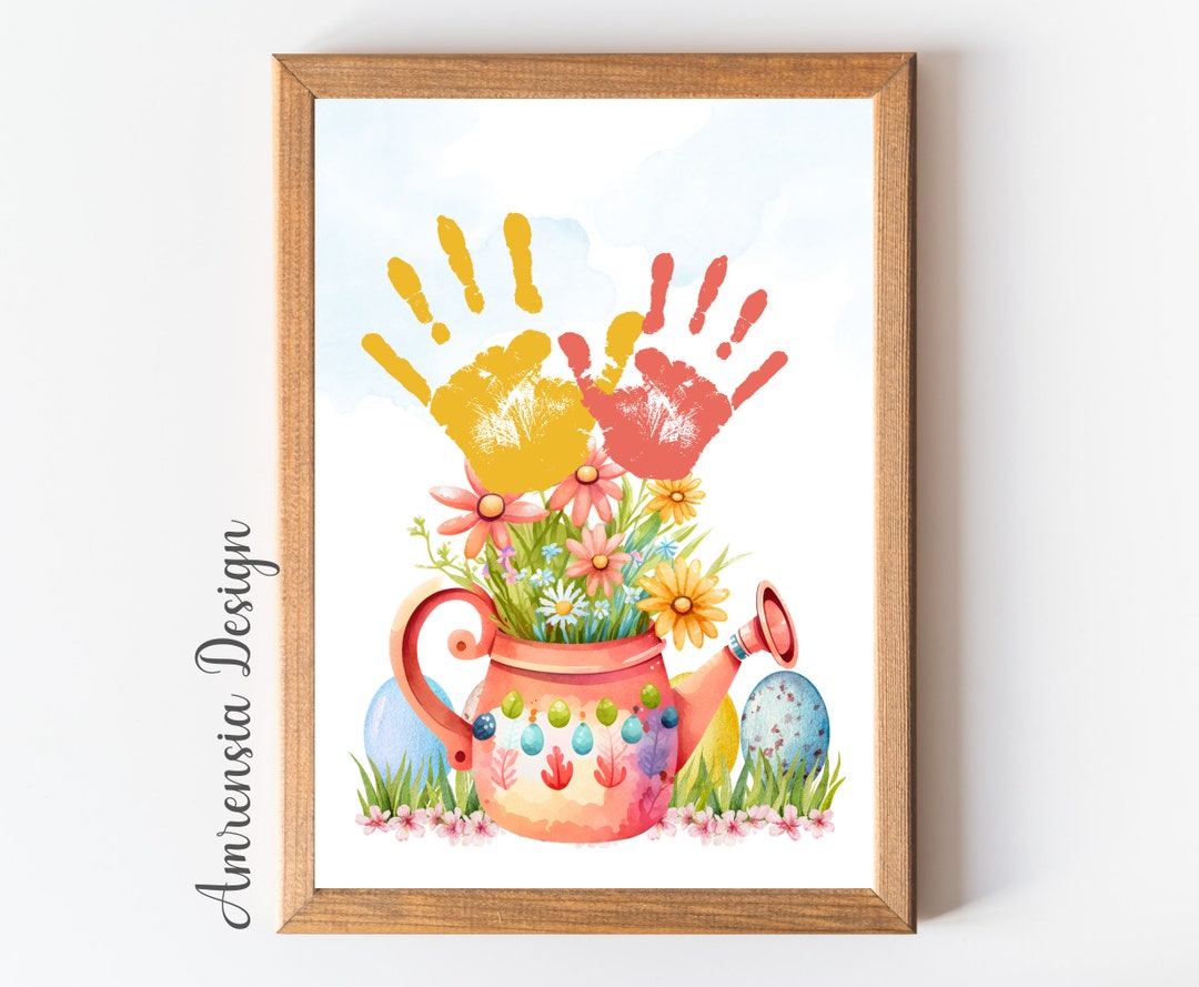Spring Flowers Easter Crafthandprint Art Template for Baby Kids Toddler ...