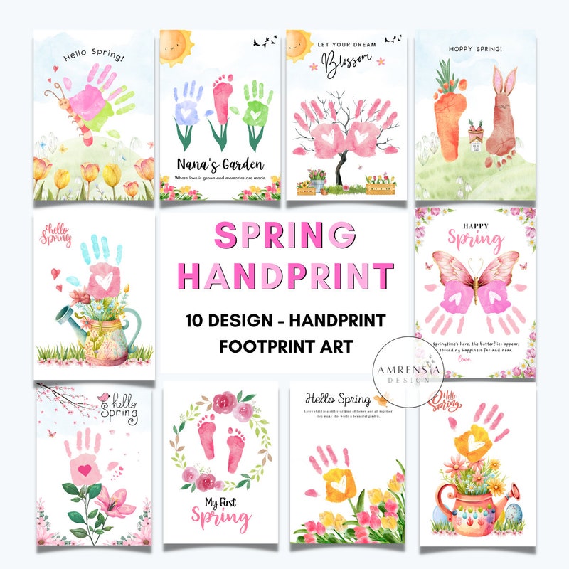 Spring Footprint Art - Etsy