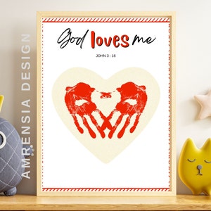 God Loves Me, Sunday School Handprint, Christian Craft for Kids, School ...
