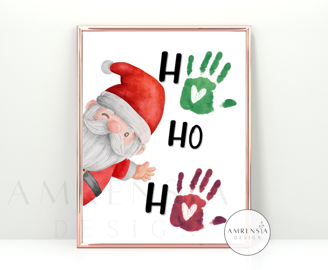 Handprint Art, Santa Claus Printable Template for Prek, Preschool ...