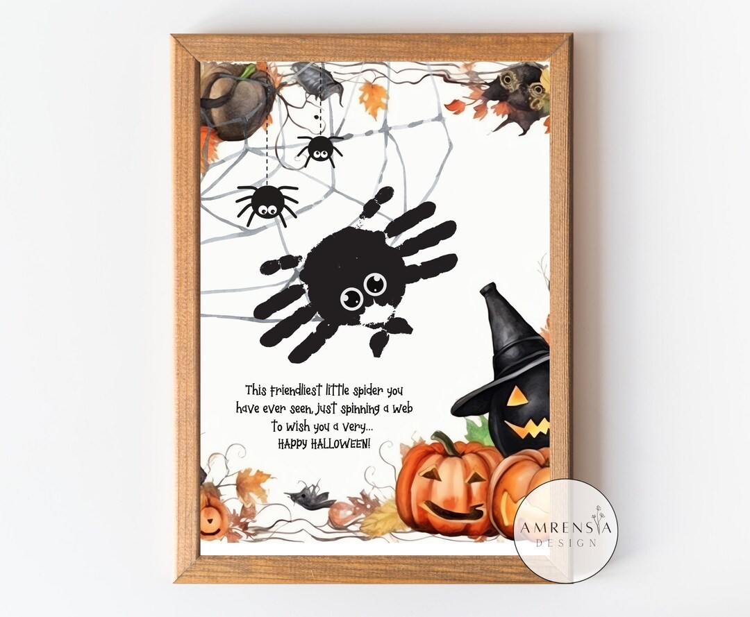 Spider Halloween Poem, Halloween Handprint Art, Happy Halloween ...
