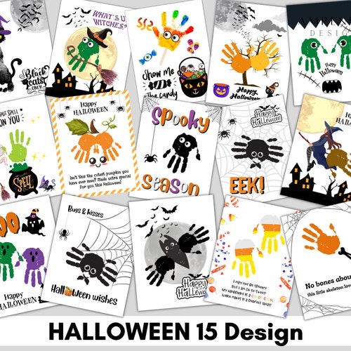 Halloween Handprint Footprint Craft Bundle Halloween - Etsy