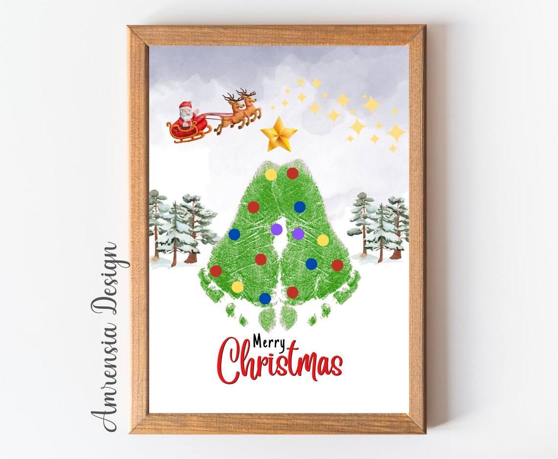 Christmas Tree Handprint Art Footprint Art Winter Craft Home - Etsy