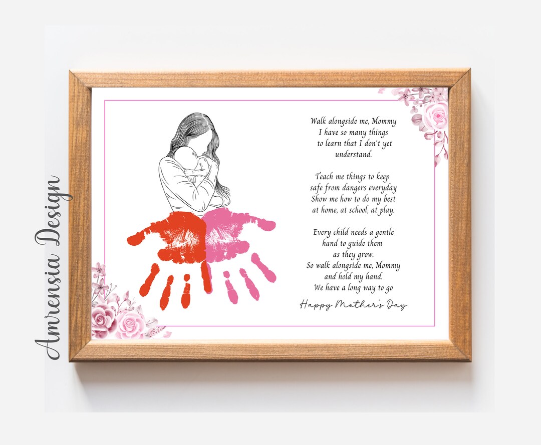Mom Handprint Art Poem, Mothers Day Gift, Baby Toddler Kids Craft, Gift ...