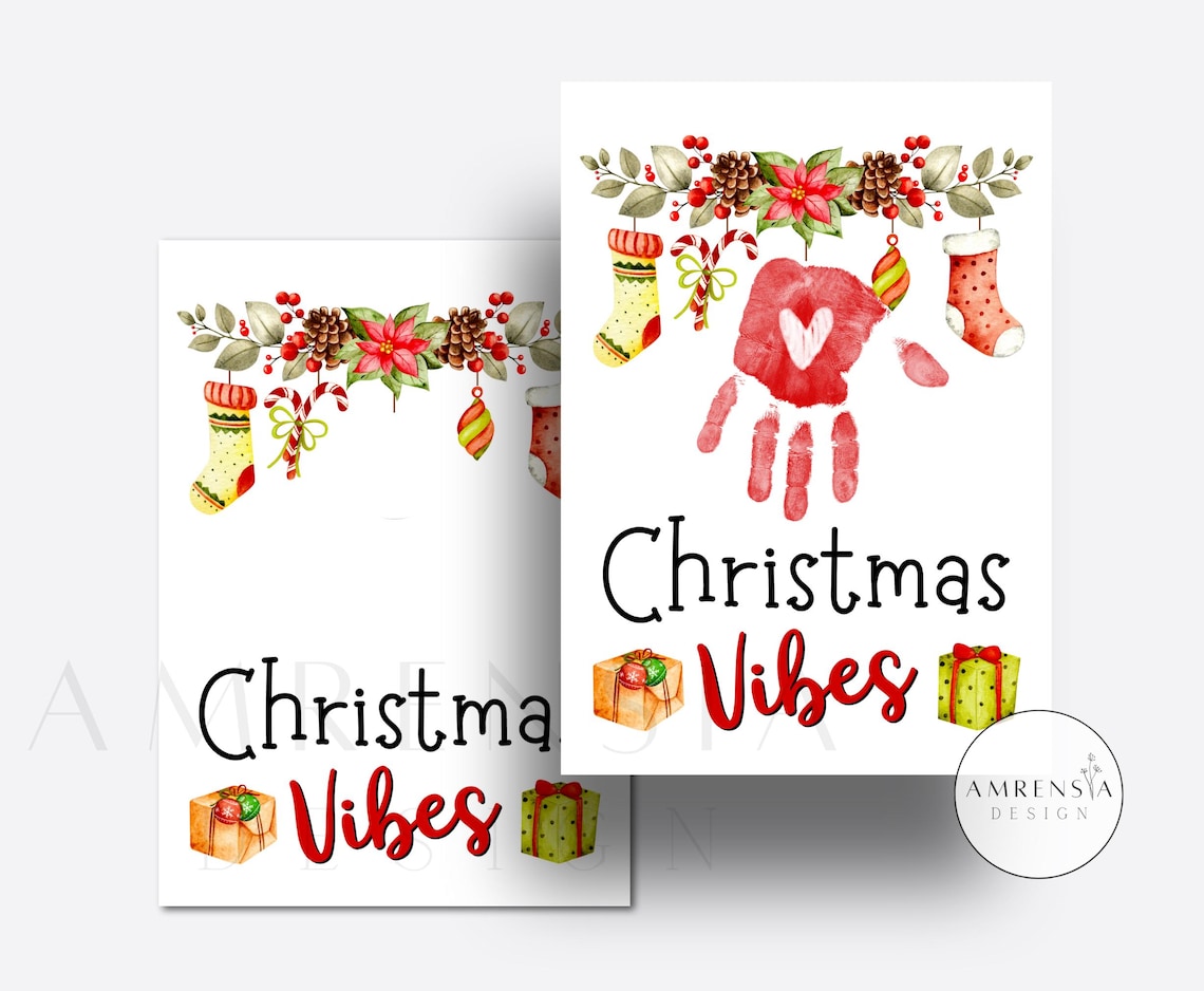 Christmas Handprint Art,christmas Decoration, Handprint Craft Printable ...