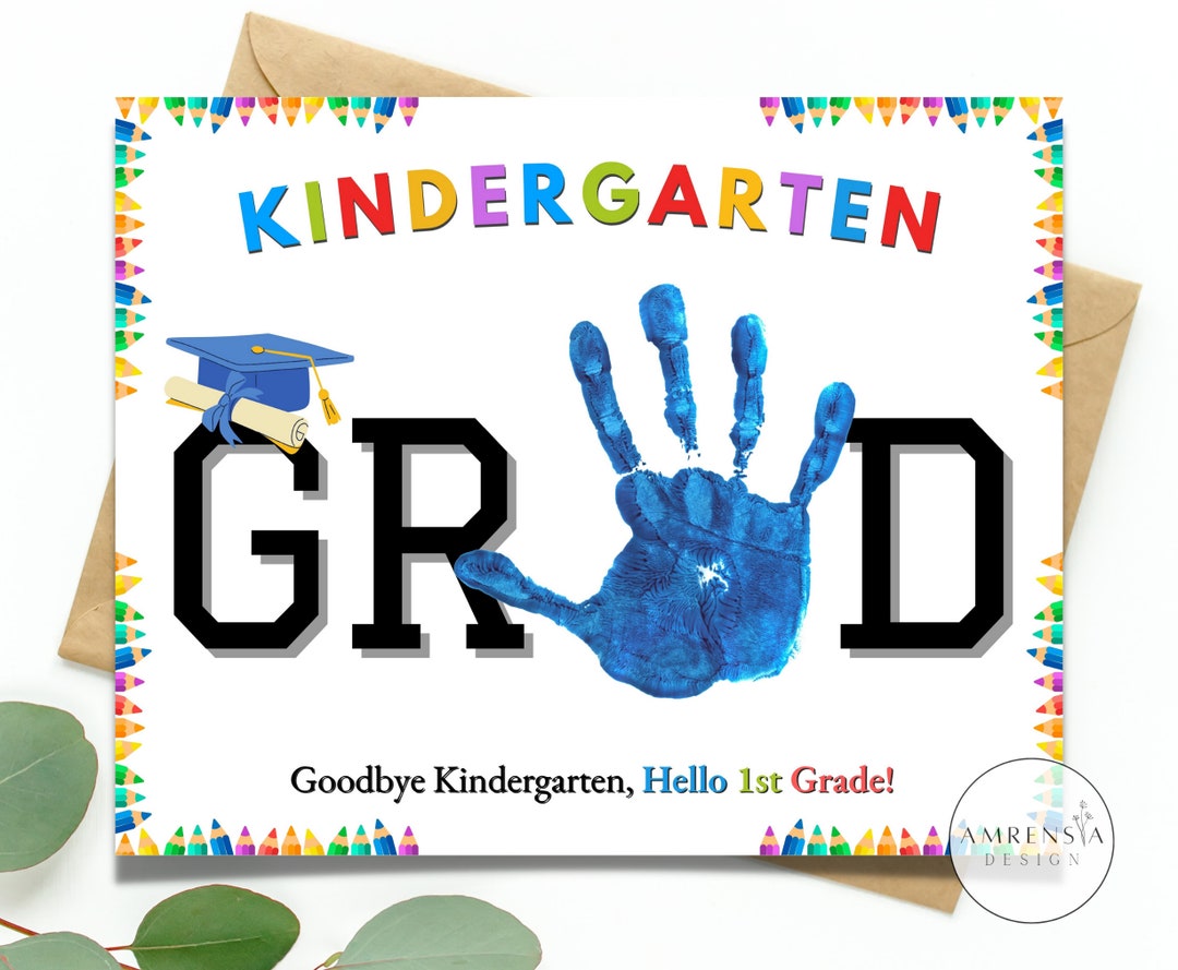 Kindergarten Grad Sign, Graduation Handprint Art Craft, Graduation ...