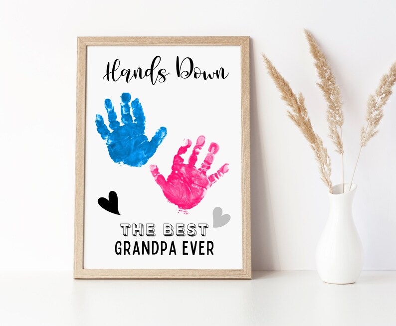Grandpa's Gift Printable Handprint Art Template is - Etsy