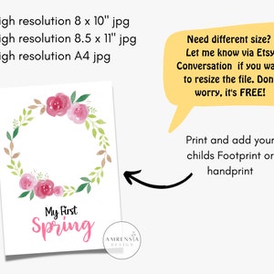 Baby First Spring, Baby Footprint Kit, Toddler Baby Kids Craft, DIY Kid ...