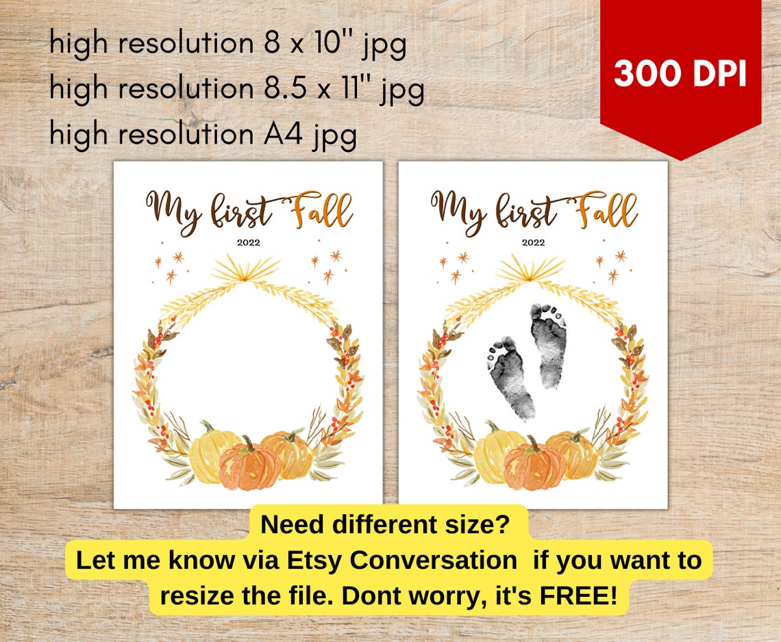 FALL Craft Printable Footprint Art My First Fall Easy Craft - Etsy