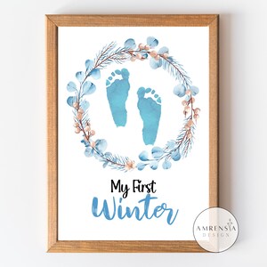 Baby First Winter, Baby Footprint Kit, Toddler Baby Kids Craft, DIY Kid ...