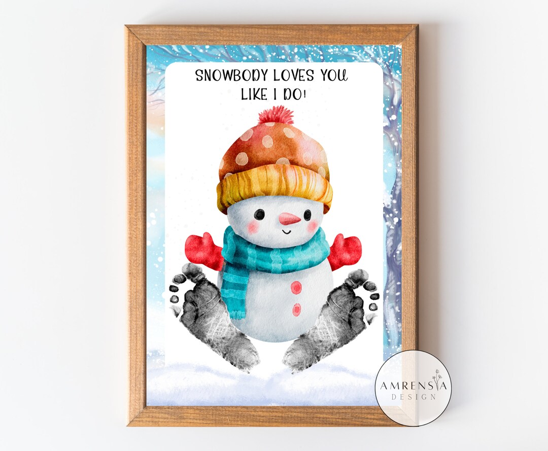 Snowman Footprint Art, My First Christmas, Snowman Craft, Christmas ...