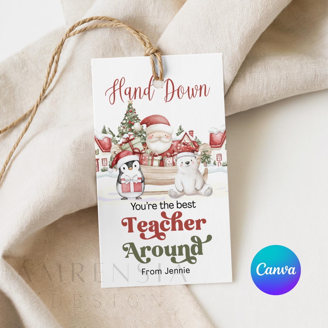 EDITABLE Hand Down You Are the Best Teacher Around Gift Tag, Soap for ...