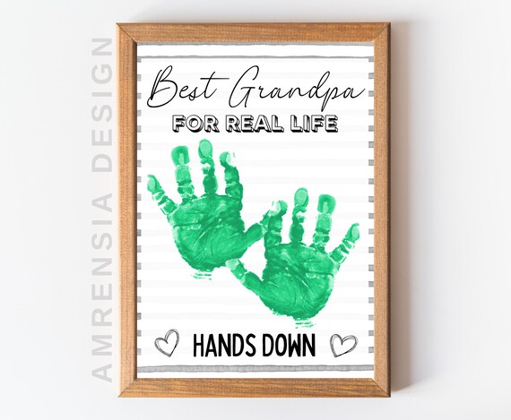 Grandpa's Gift Printable Handprint Art Template is | Etsy