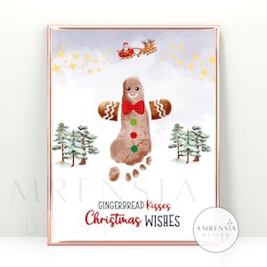 Gingerbread Handprint Art | Gingerbread Kisses Christmas Wishes Craft ...