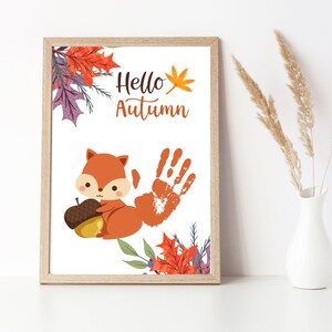 Hello Autumn Handprint Art, Autumn Fall Craft, Handprint Preschool ...
