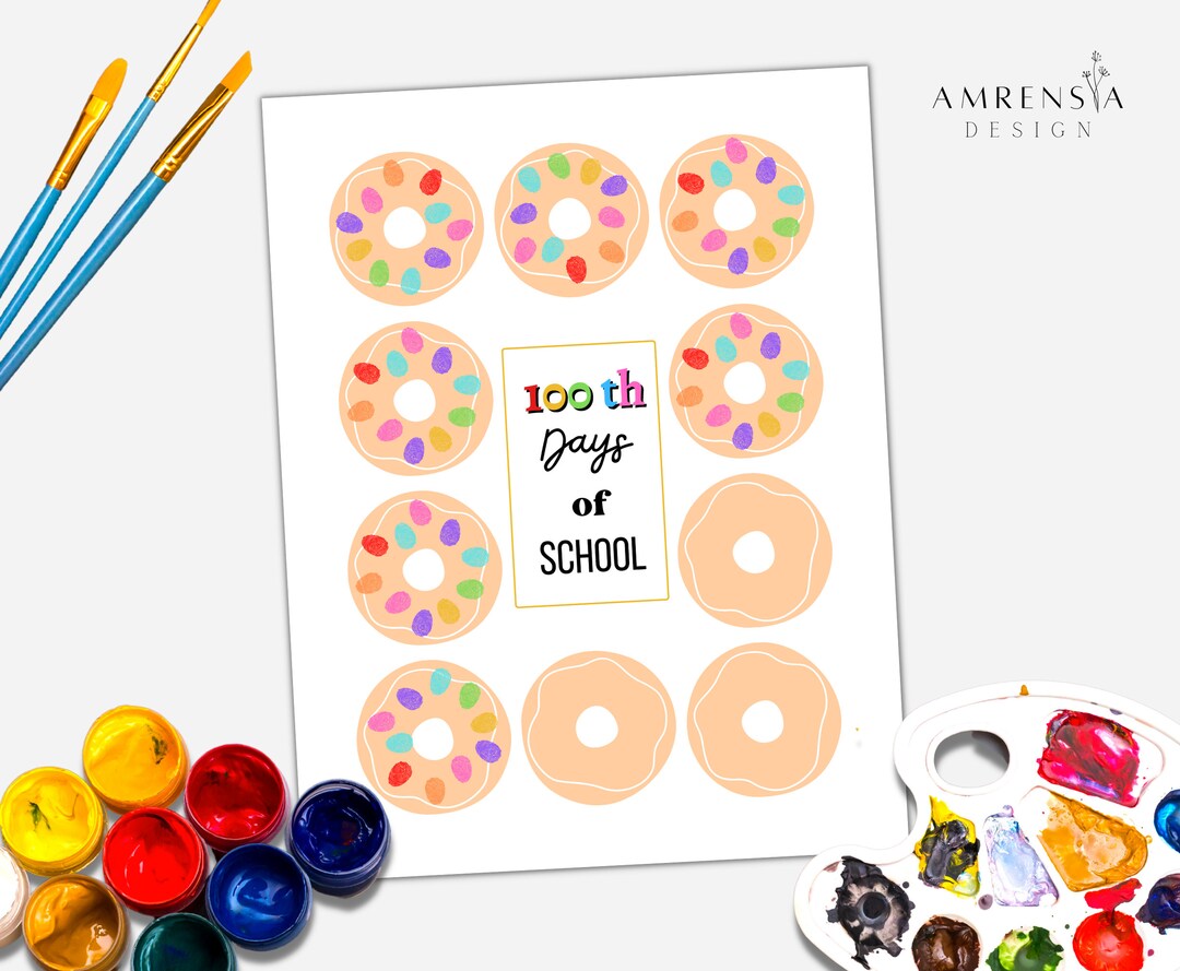 100th Days of School, Fingerprints Art, Easy Craft for Student ...