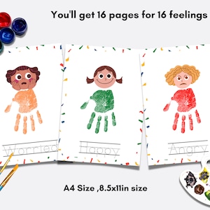 16 Feelings Handprint Craft, Poster Feelings, Flashcards and Match ...