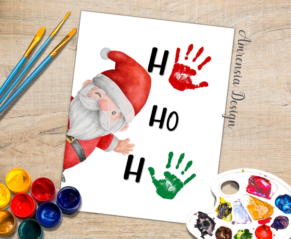 Handprint Art Santa Claus Printable Template for Prek - Etsy