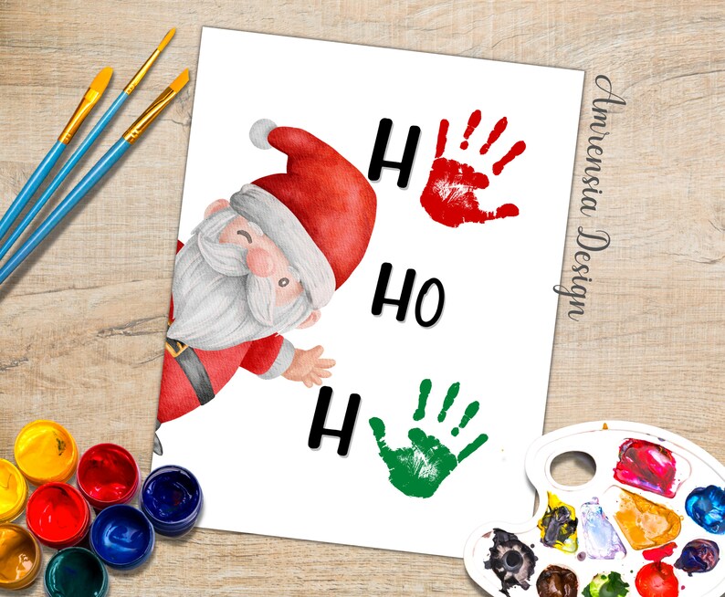 Handprint Art Santa Claus Printable Template for Prek - Etsy