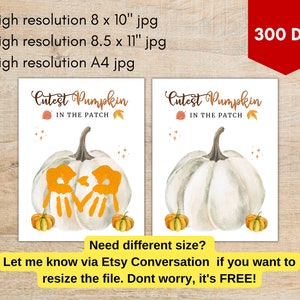 Cutest Pumpkin in the Patch Craft Printable Hand Print Art, Easy Craft ...