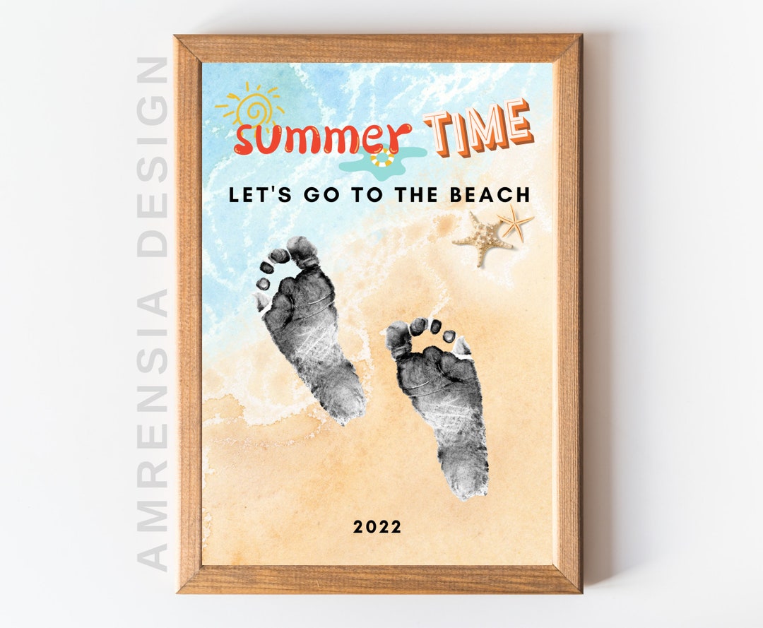 Summer Craft Activity for Toddlers, Summer Time Foot Print Art Template ...