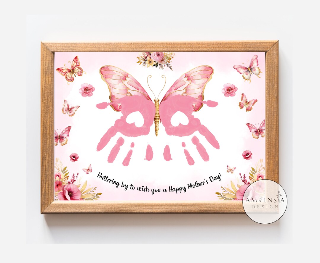 Handprint Art for Mom Mum Grandma Granny Aunt Gift, Happy Mother's Day ...