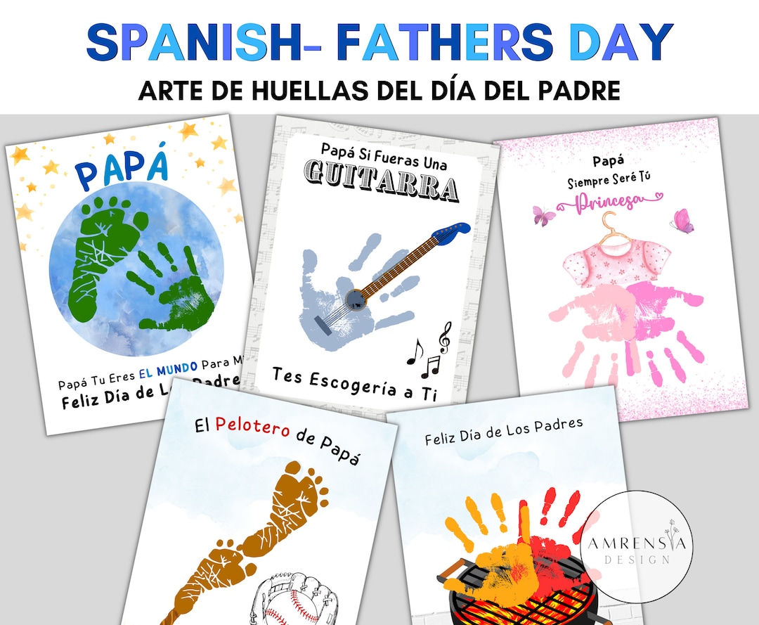 Arte De La Huellas De La Manos Del Día Del Padre, Spanish Fathers Day ...