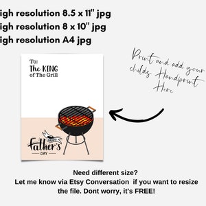 Father's Day Handprint Craft, to the King of Grill, Father's Day Craft ...