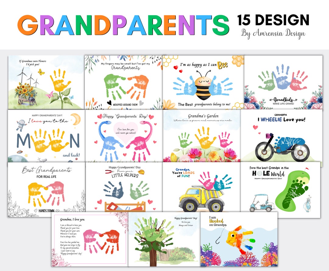15 Design Grandparents Day Handprint Footprint Keepsake, Grandma ...