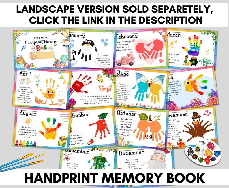 Handprint Memory Book Printable for Prek Preschool - Etsy