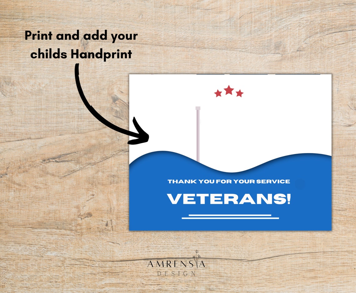 Easy Handprint Craft for Veterans Day Handprint Art for - Etsy