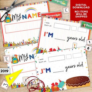 Name Spelling and Age Printable, Preschool Homeschool Activity ...