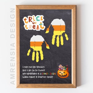 Candy Corn Poem Handprint Art Craft, Trick or Treat Happy Halloween ...