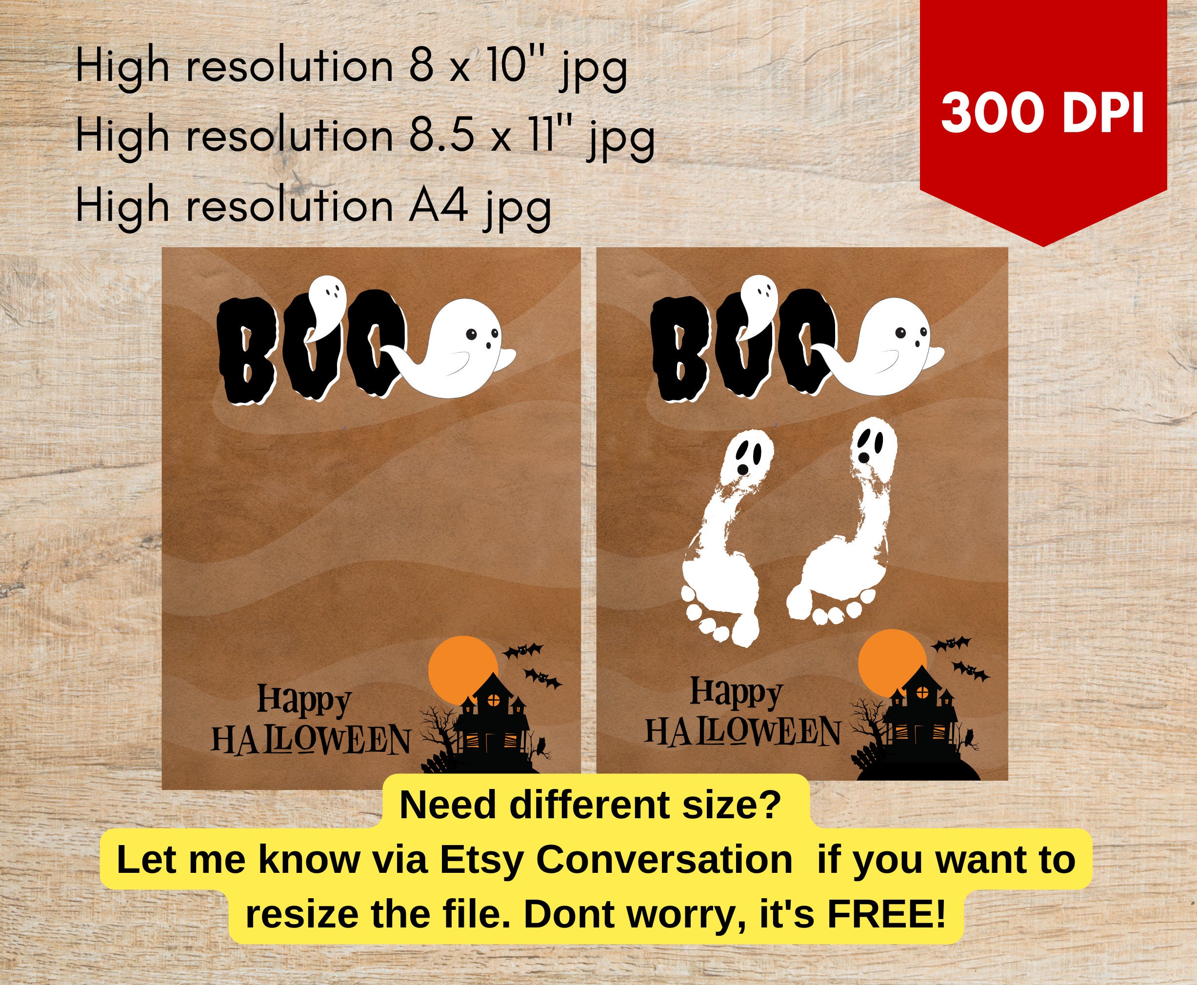 Halloween Footprint Art, BOO Happy Halloween Keepsake Craft Handprint ...
