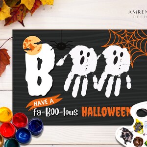 Fall Handprint Art, Halloween Keepsake Craft Handprint Kit for Toddlers ...